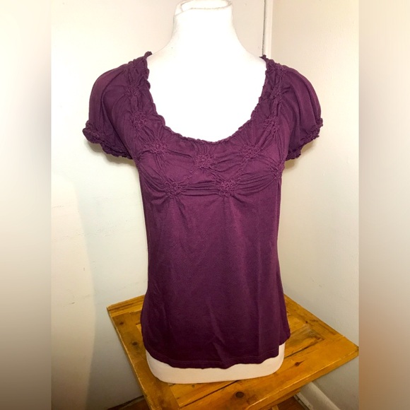 Elle | Tops | Elle Rutched Cap Sleeve Top | Poshmark